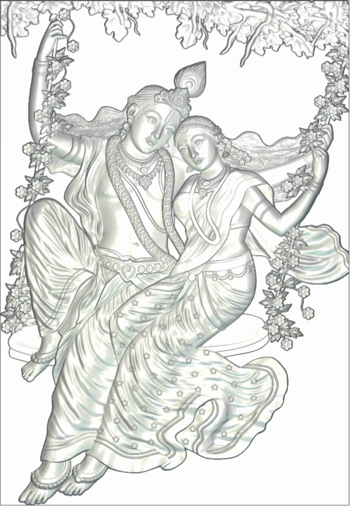 Shree Krishna and Radha ji download rlf files 3d model for CNC wood ...